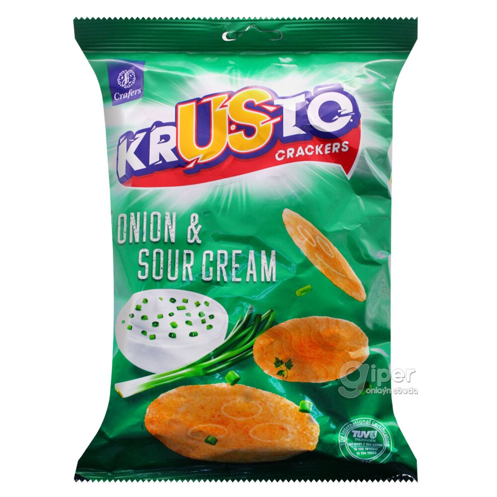 Crafers krekerler "Krusto" sogan gaýmak tagamly, 65 gr 0 TMT
