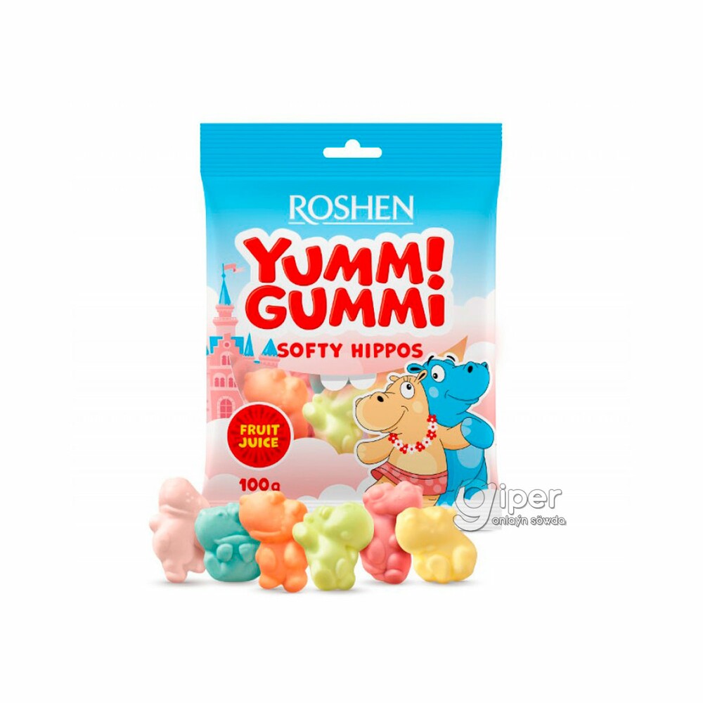 Жевательный мармелад Roshen Yumm Gumm "Softy Hippos", 100 г от 0 ТМТ